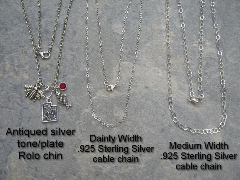 Personalized Utah Necklace, US State Map Necklace, Custom Birthstone ...