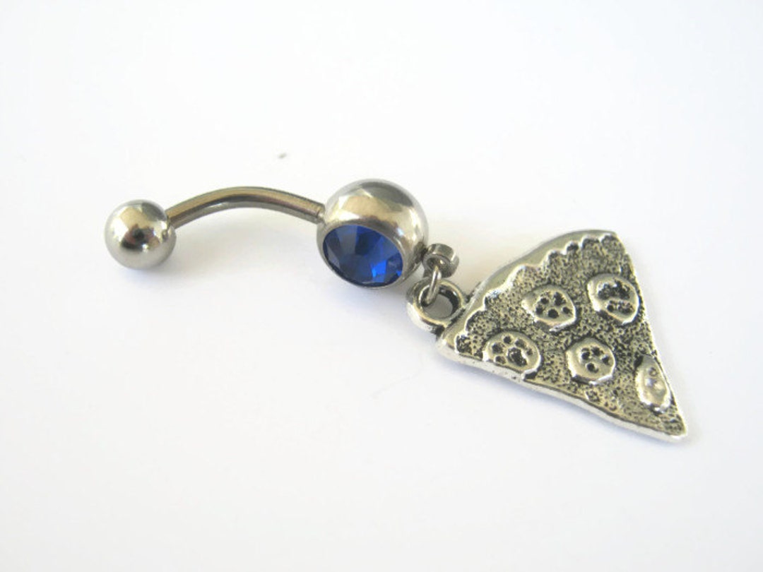 Pizza Belly Ring, Pizza Slice Belly Button Ring, Italian Food Belly ...