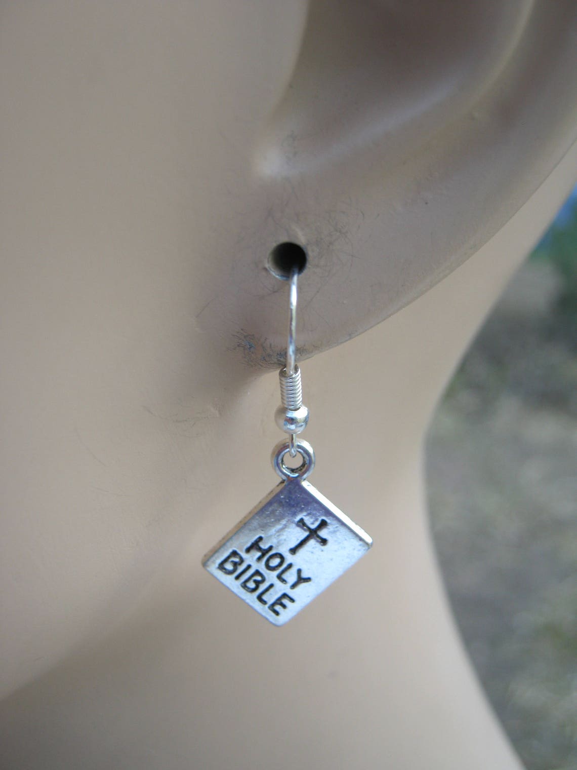 Holy Bible Earrings Personalized Church Earrings Bible Charm | Etsy