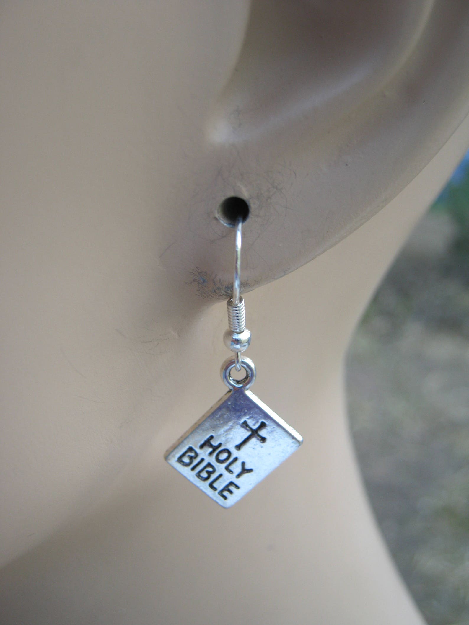 Holy Bible Earrings Personalized Church Earrings Bible Charm - Etsy
