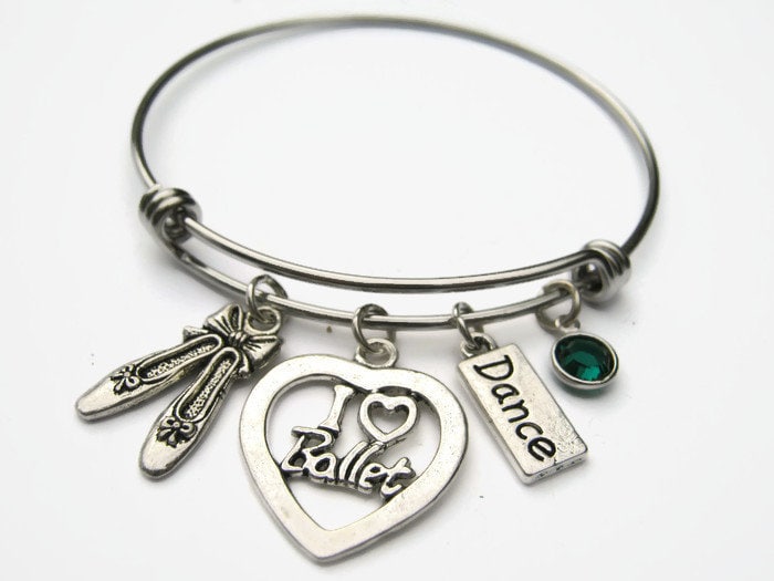Personalized I Love Ballet Bracelet, Expandable Bangle Bracelet ...