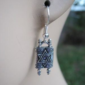 Torah Earrings, Personalized Star of David Scroll Earrings, Hanukkah ...