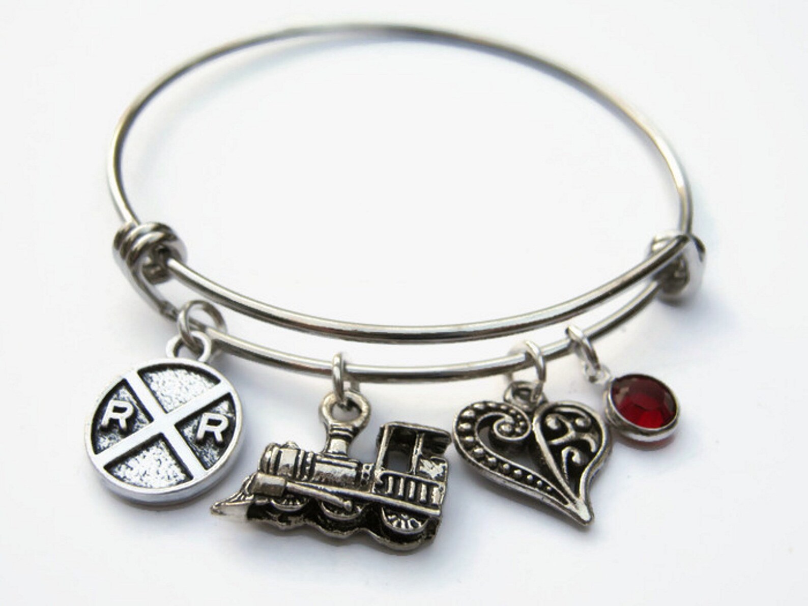 Personalized Railfan Bracelet, Train Lover Expandable Bangle Bracelet ...