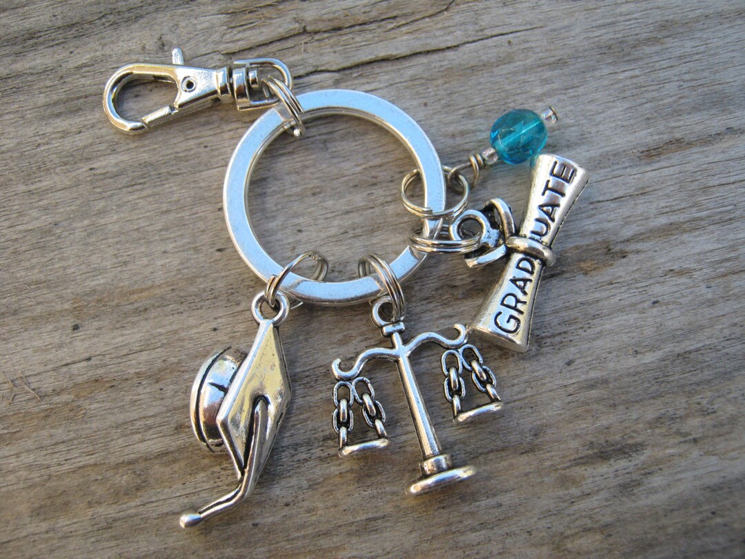 Graduation Keychain, Graduation Gift Zipper Pull , Antiqued SILVER ...