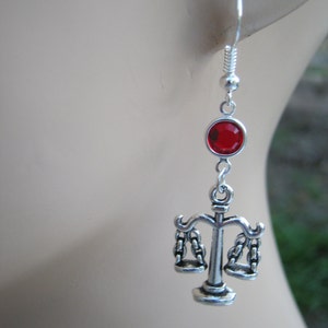 Law Scales Birthstone Earrings, Personalized Lawyer Earrings, Judge ...
