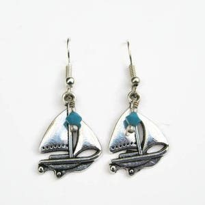 Sailboat Earrings, Sailing Earrings, Personalized Nautical Earrings ...