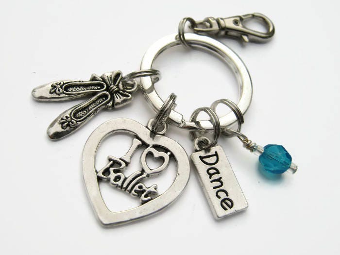I Love Ballet Keychain, Ballerina Zipper Pull, Ballet Personalized ...