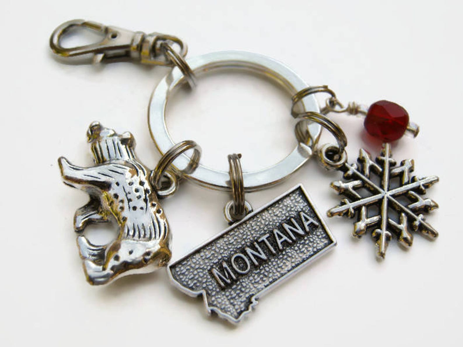 Personalized Montana Keychain US State Map Zipper Pull Pine - Etsy