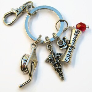 Graduation Keychain, Graduation Gift Zipper Pull , Antiqued SILVER ...