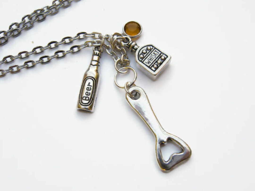 Personalized Bartender Necklace, Alcohol Jewelry, Birthstone Necklace ...