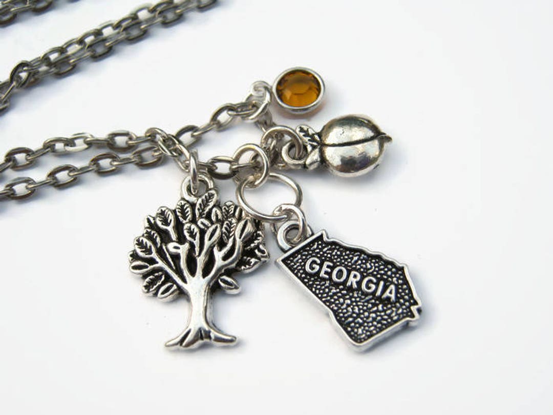 Personalized Georgia Necklace, US State Map Necklace, Georgia Jewelry ...