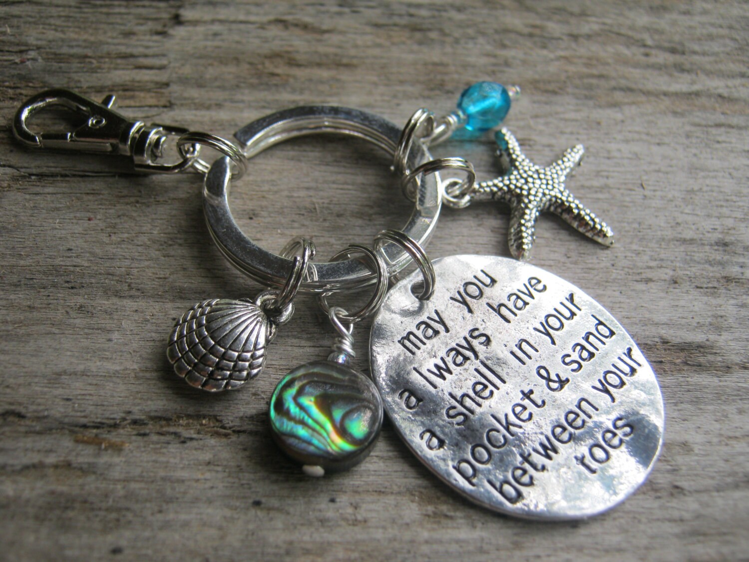 Beach Charm Keychain Sand In Toes Zipper Pull Antiqued | Etsy