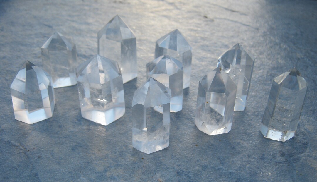 ONE (1) Quartz Crystal Point, Polished Natural Gemstone Tower, Obelisk ...