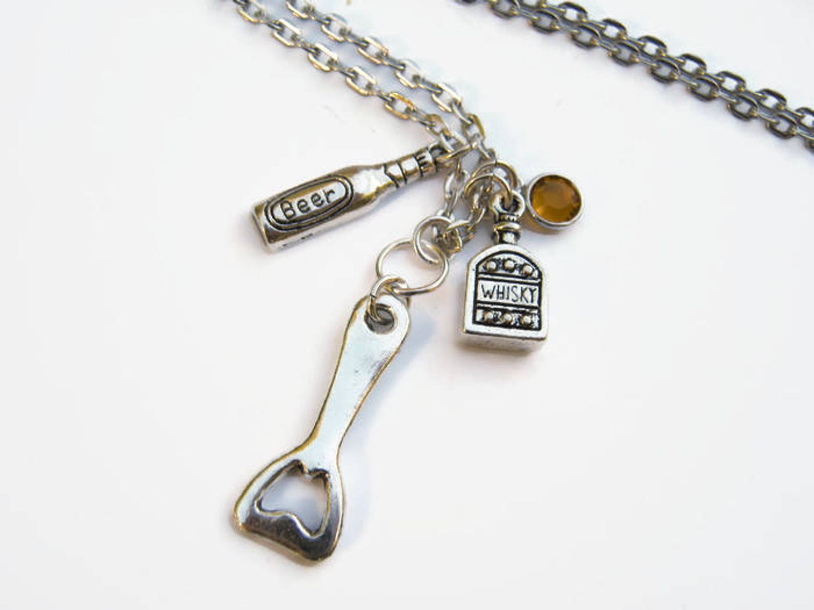 Personalized Bartender Necklace Alcohol Jewelry Birthstone - Etsy