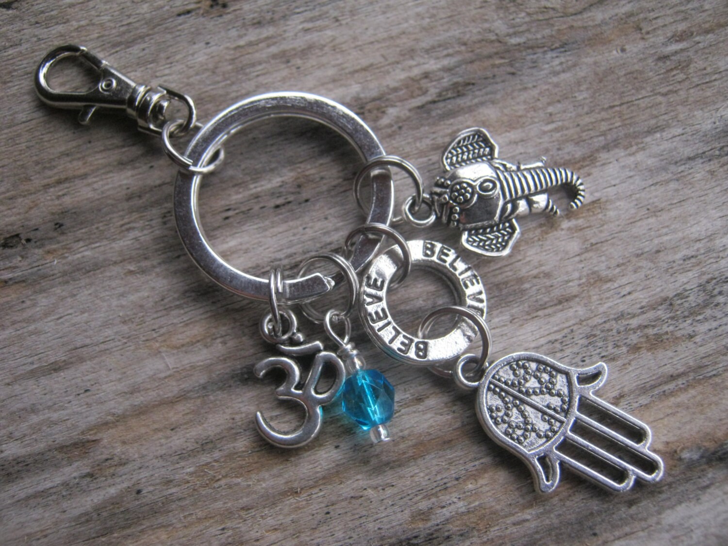 Hamsa Om Keychain, Hamsa Elephant Zipper Pull, Believe Infinity ...