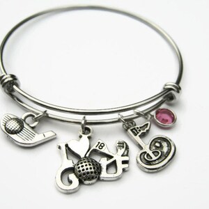 Personalized Golfer Bracelet, Expandable Bangle Bracelet, Stainless ...