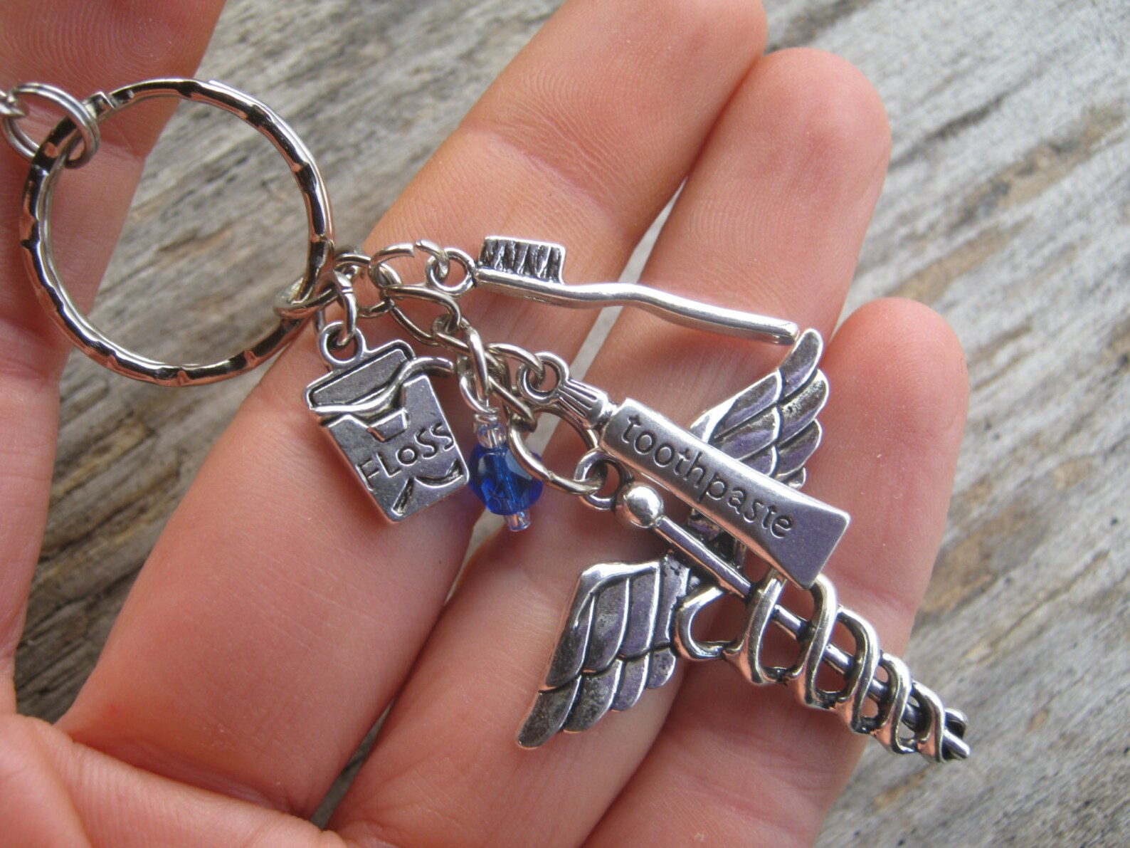 DDS Dentist Keychain Dental Doctor Zipper Pull Caduceus | Etsy