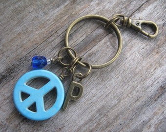 Peace Sign Keychain - Etsy