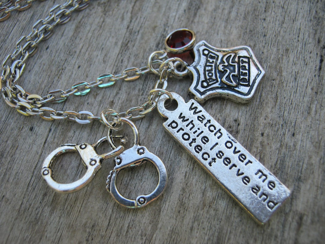 Police Officer Necklace, Police Department Shield Jewelry, Policeman ...