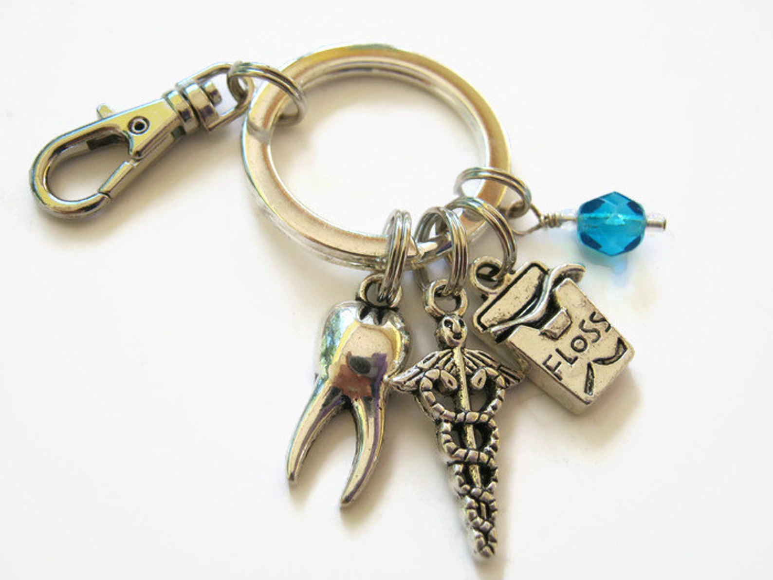 Dentist Keychain DDS Dental Zipper Pull Caduceus | Etsy