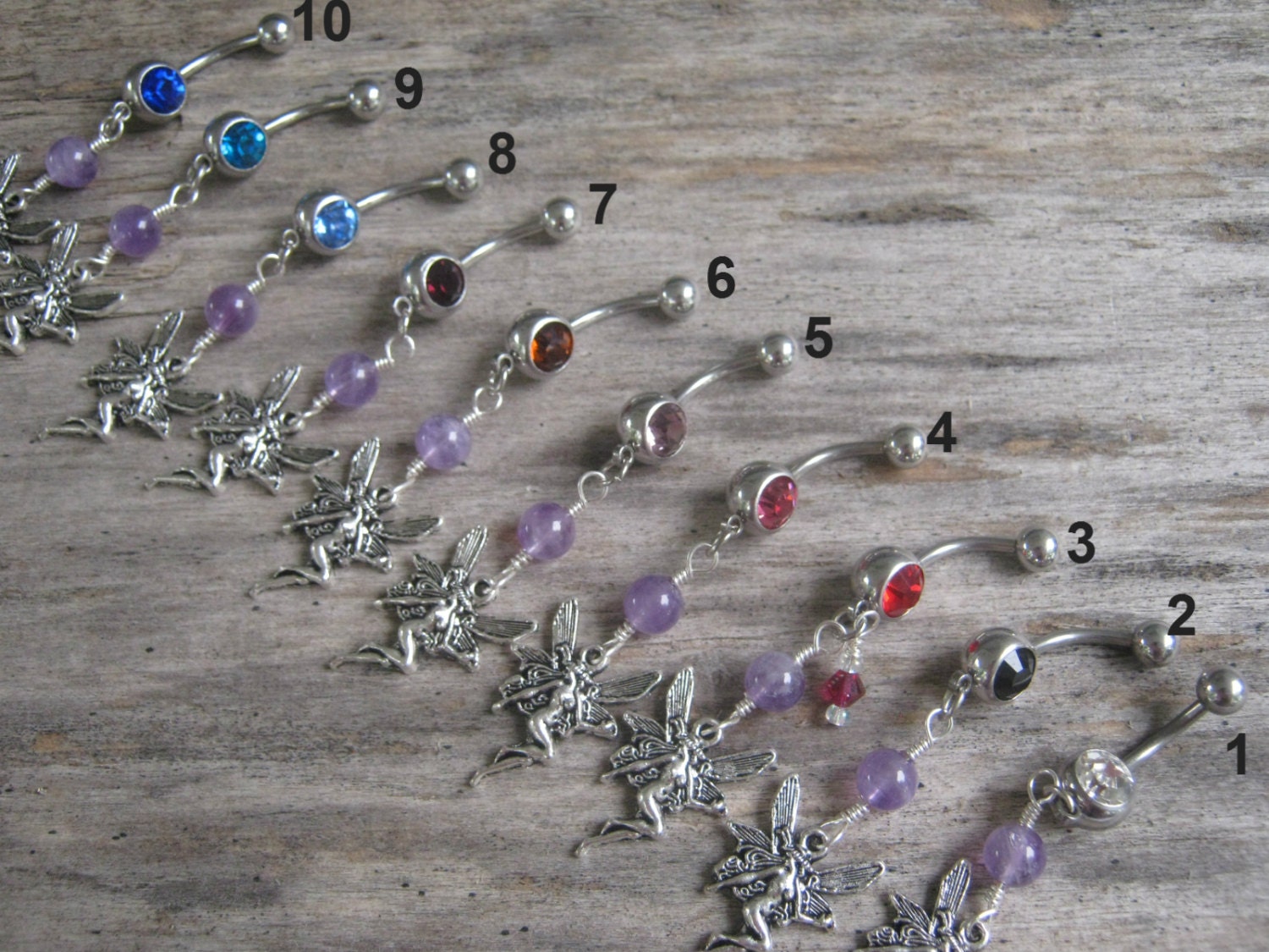 Fairy Belly Ring, Amethyst Belly Button Ring, Woodland Navel Piercing ...