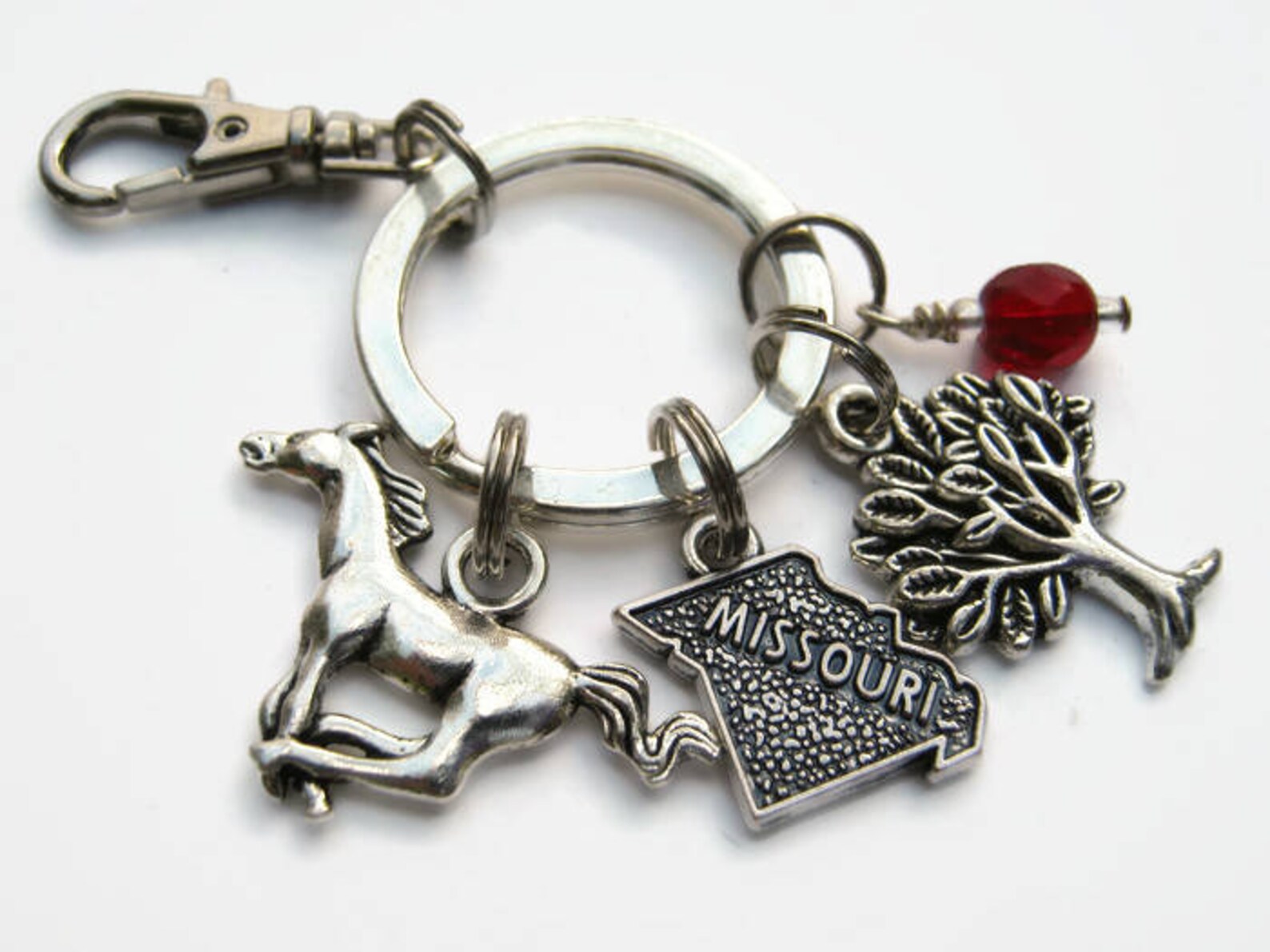 Personalized Missouri Keychain US State Map Zipper Pull - Etsy