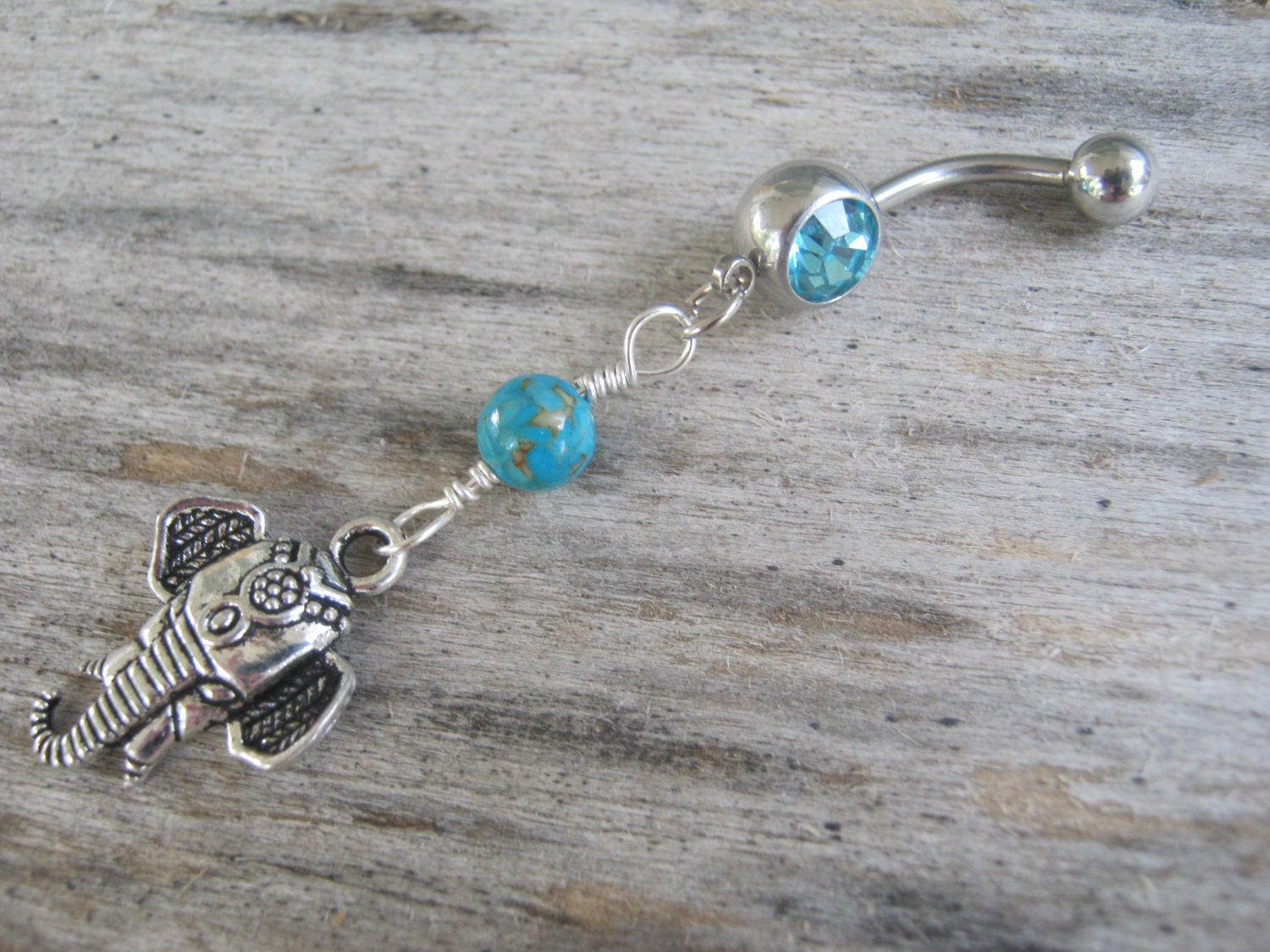 Elephant Belly Ring Turquoise Belly Button Jewelry - Etsy