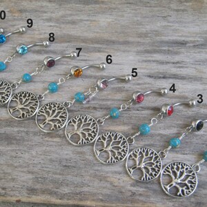 CHOOSE One Tree of Life Belly Button Jewelry, Turquoise Tree Belly Ring ...