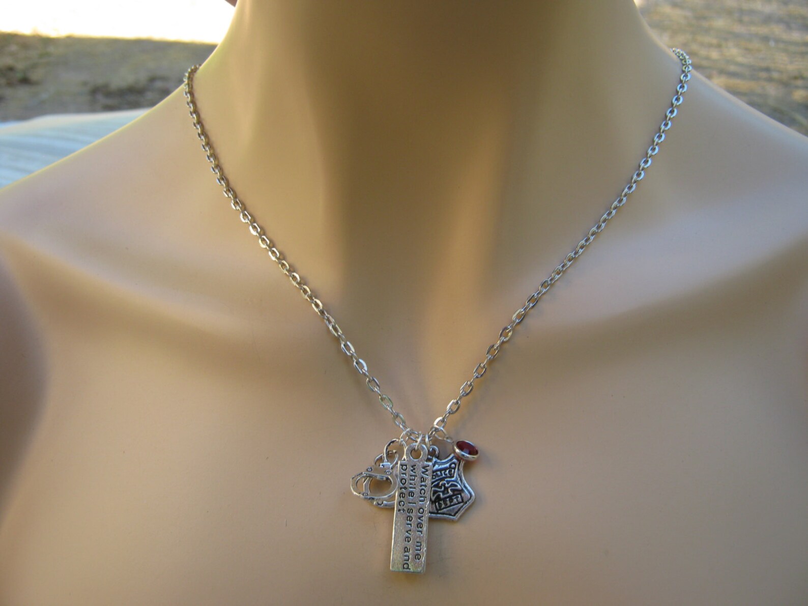 Police Officer Necklace Police Department Shield Jewelry - Etsy