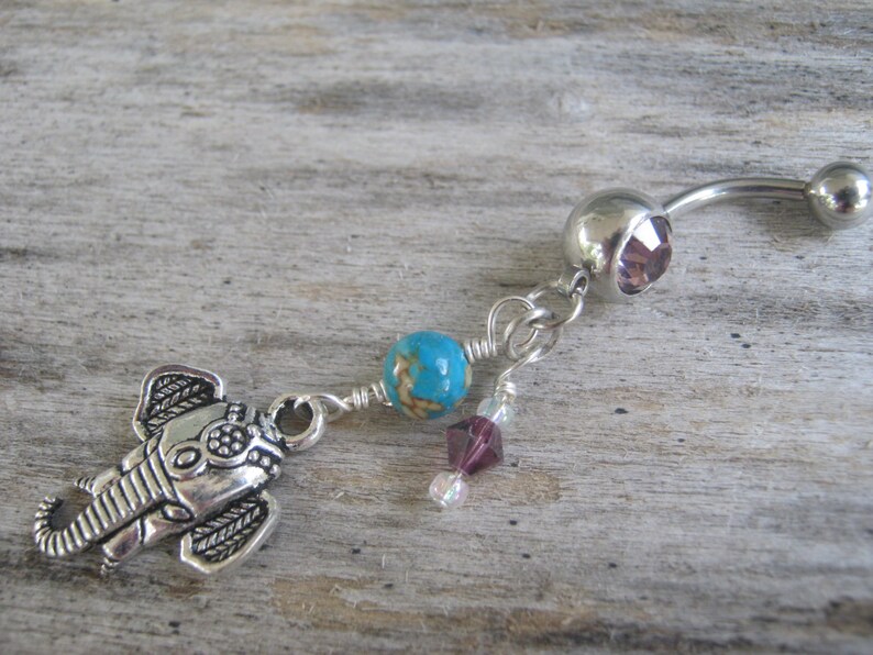 Elephant Belly Ring Turquoise Belly Button Jewelry - Etsy