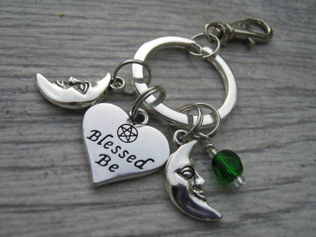 Blessed Be Keychain, Personalized Wiccan Zipper Pull, Witch Accessory ...
