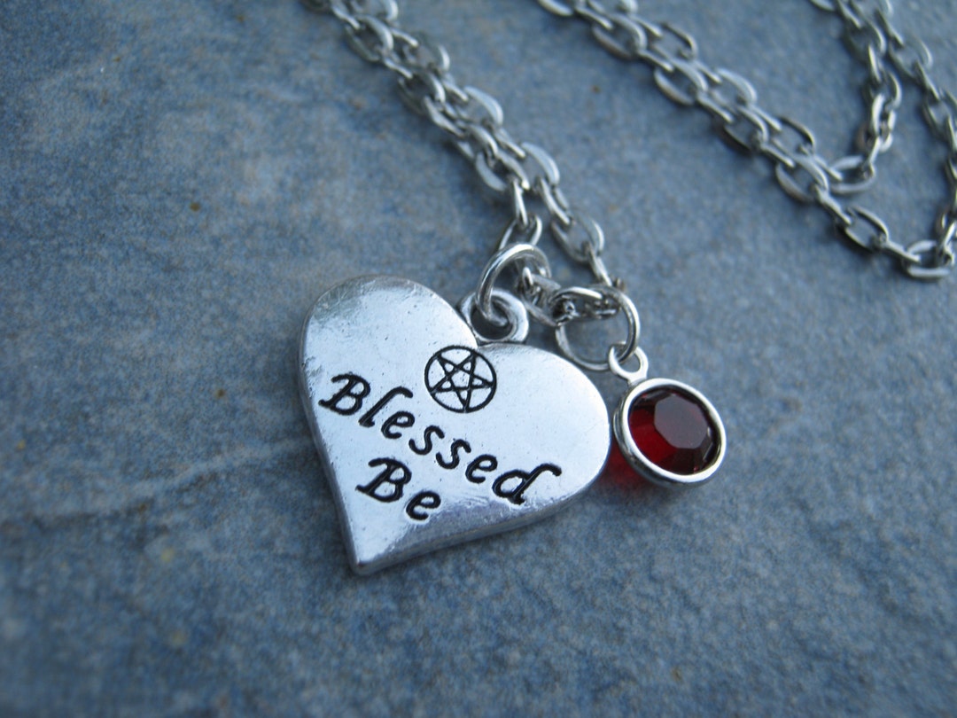 Blessed Be Necklace, Personalized Birthstone Jewelry, Wiccan Necklace ...