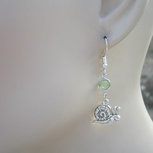 Snail Birthstone Earrings, Personalized Mollusk Earrings, Cute Insect ...