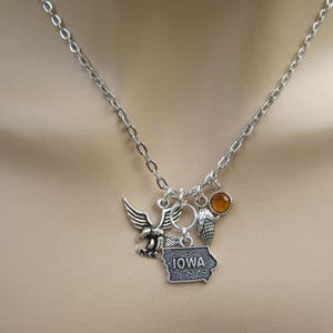 Personalized Iowa Necklace, US State Map Necklace, Iowa Jewelry, Custom ...