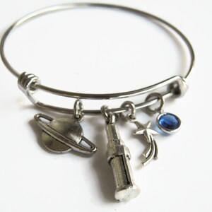 Personalized Star Gazer Bracelet, Expandable Bangle Bracelet, Stainless ...