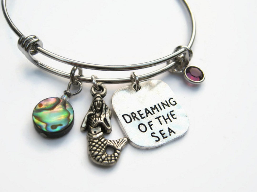 Personalized Dreaming of the Sea Bracelet, Abalone Shell Expandable ...