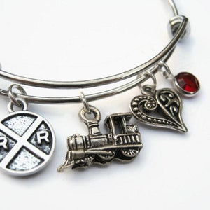 Personalized Railfan Bracelet, Train Lover Expandable Bangle Bracelet ...