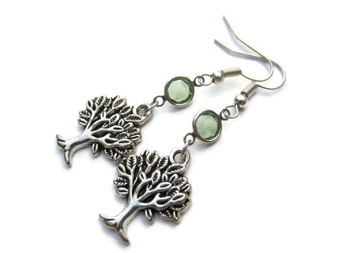Tree Birthstone Earrings, Personalized Family Tree Earrings, Arborist ...