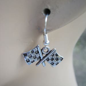Checkered Flag Earrings Personalized Racing Earrings Race - Etsy