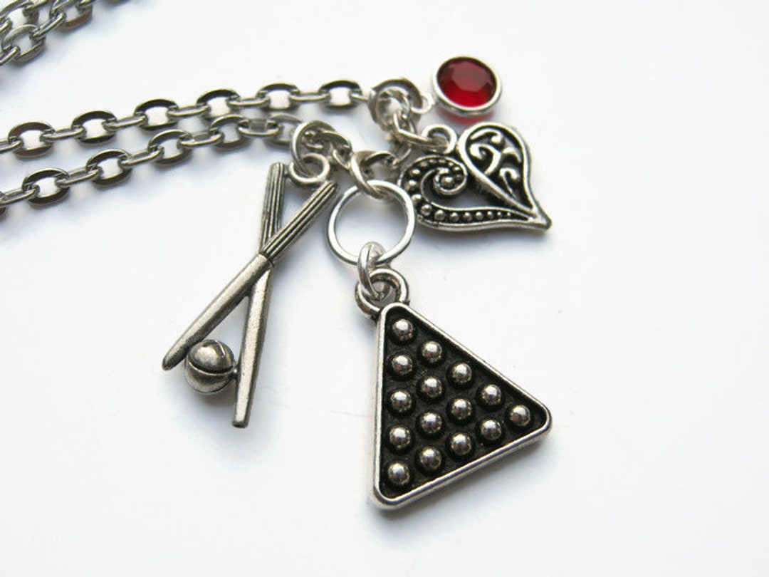 Billiards Birthstone Necklace, Personalized Jewelry, Snooker Neckace ...