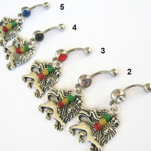 Lion of Judah Belly Ring, Rasta Belly Button Ring, Rastafarian Body ...