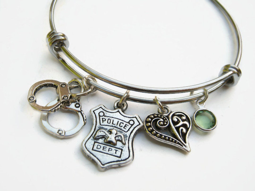 Police Officer Bracelet, Personalized Expandable Bangle Bracelet ...