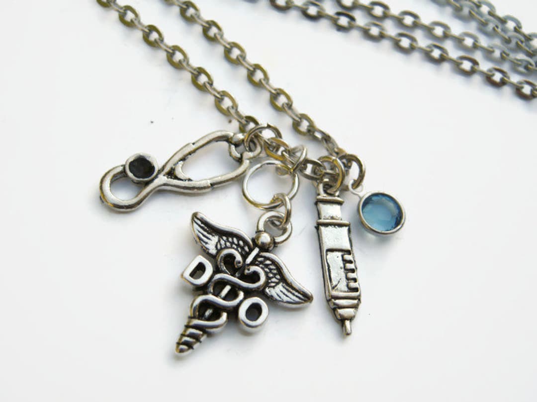 Osteopathic Doctor Caduceus Necklace, DO Charm Necklace, Medical ...