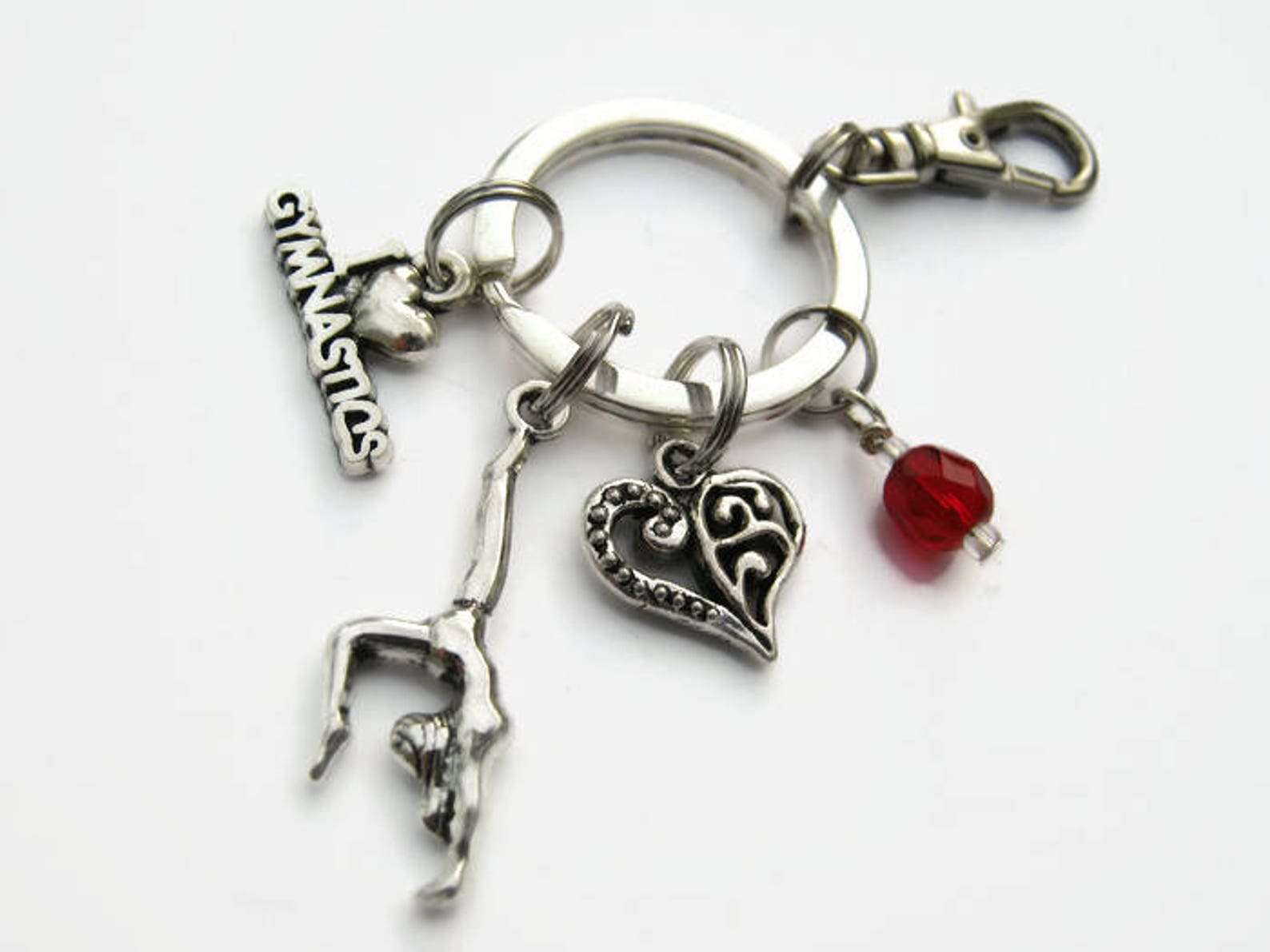 I Love Gymnastics Keychain Gymnast Zipper Pull Personalized | Etsy