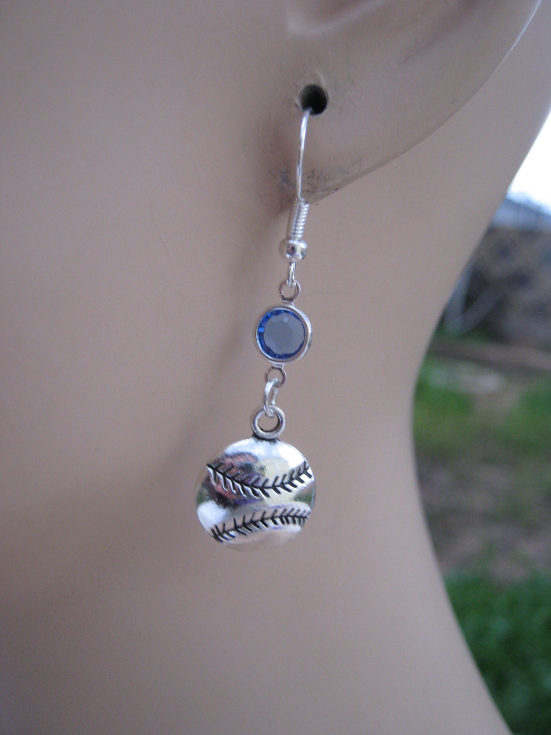 Baseball Birthstone Earrings, Personalized Softball Earrings, Pitcher ...