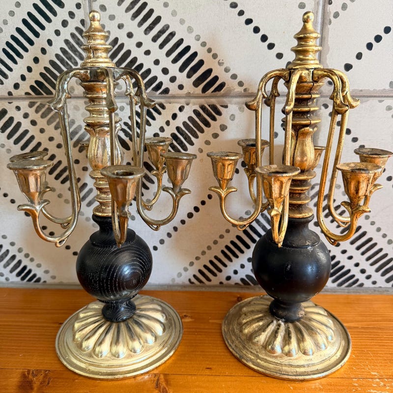 Candelabra Vintage Wood - Etsy