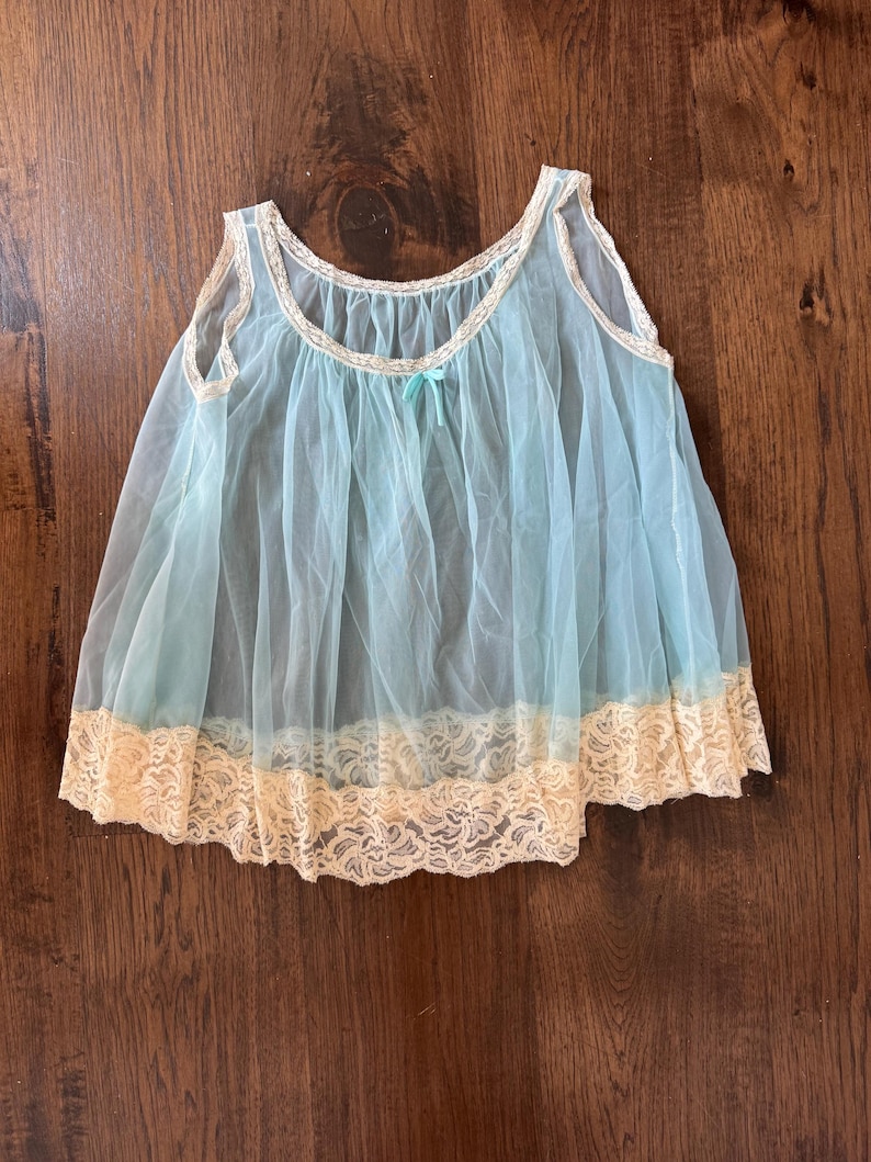 60s Baby Doll Negligee Sheer Baby Blue W/ Lace Dainty Bedroom Jacket - Etsy