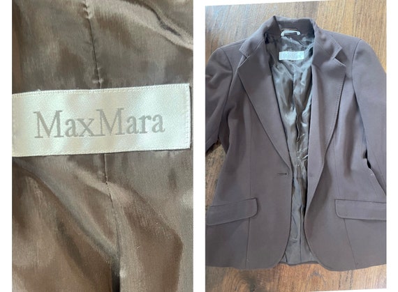 Max Mara Made In Italy Chocolate Blazer office core S… - Gem