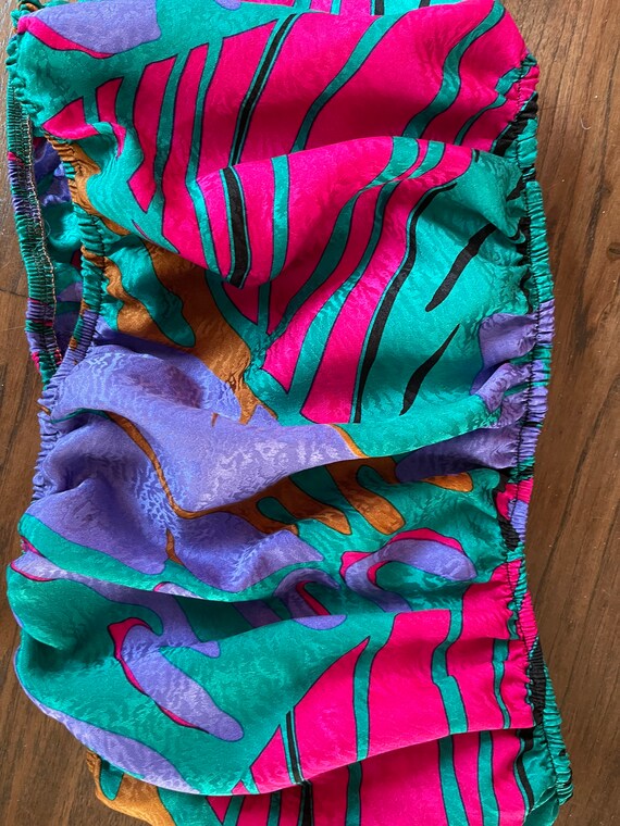 80s upcycled Tube Top vibrant 80s print Tropical top … - Gem