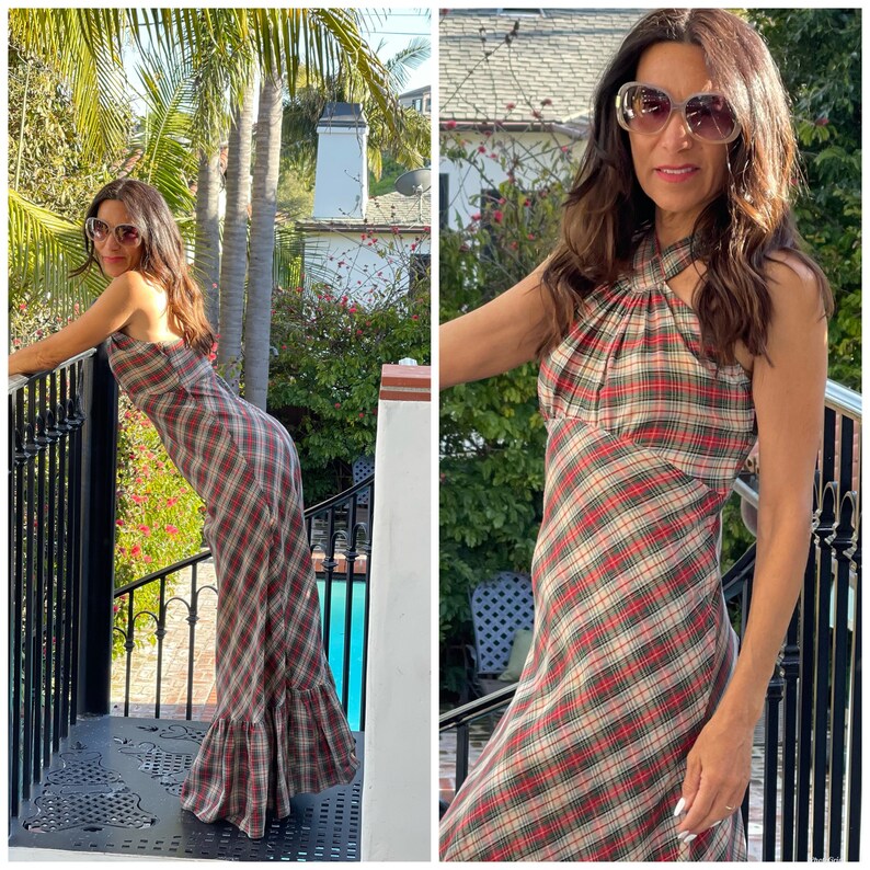 70s Foxy Lady Maxi Dress Plaid Boho Hippie Daisy Jones Hater Dress XS S - Etsy